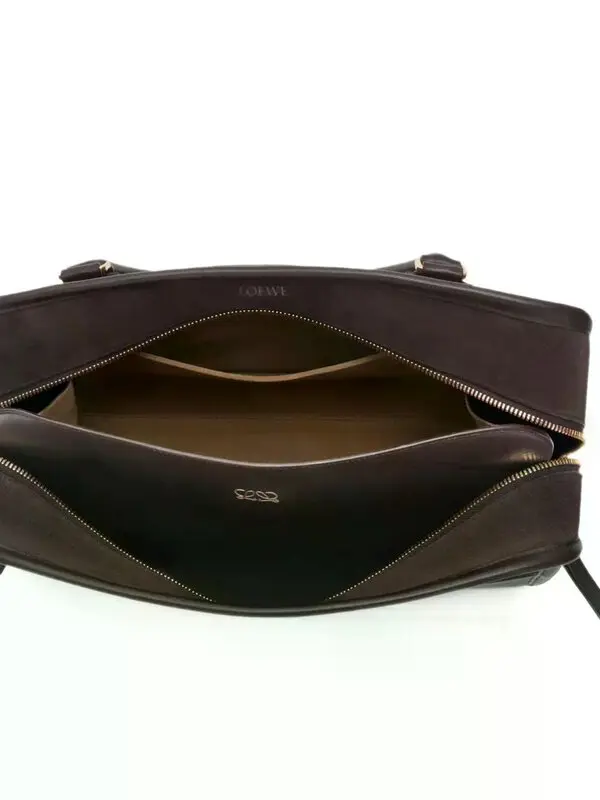 Loewe Large Amazona 180 Bag In Suede - Brown