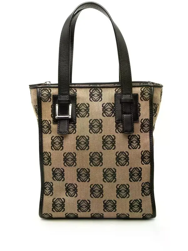 Loewe 2004 Anagram Canvas Handbag - Neutrals