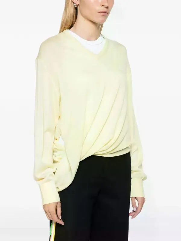 Loewe V-neck Draped Sweater - Yellow