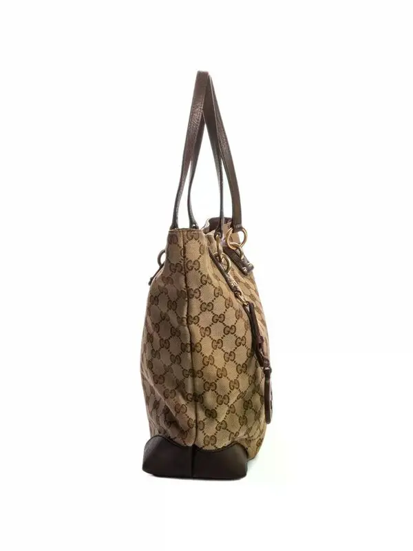 Gucci Large Gg Charm Canvas Tote Bag