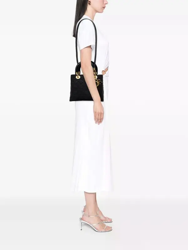 Dior 1999 Medium Nylon Cannage Lady Satchel