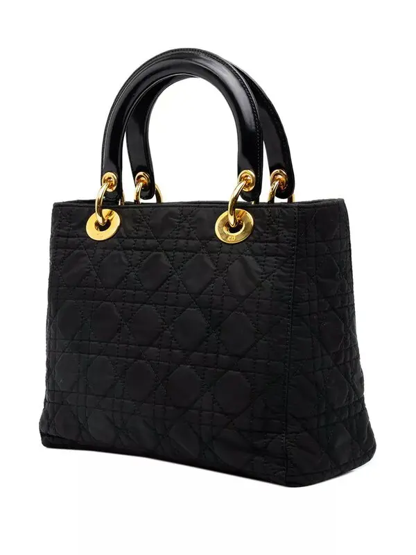 Dior 1999 Medium Nylon Cannage Lady Satchel