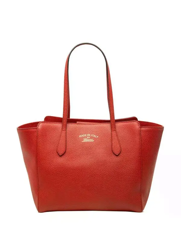 Gucci 2000-2015 Small Calfskin Swing Tote Bag - Red