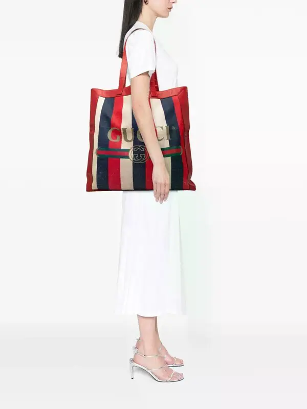 Gucci 2000-2015 Canvas Baiadera Striped Tote Bag