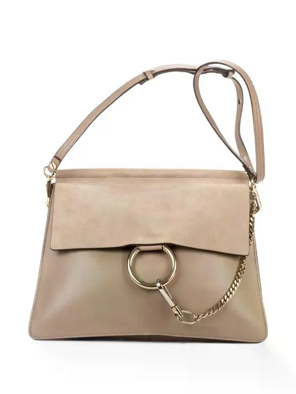 Chloé Medium Faye Leather Shoulder Bag - Grey