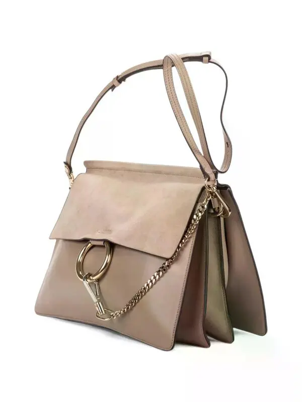 Chloé Medium Faye Leather Shoulder Bag - Grey