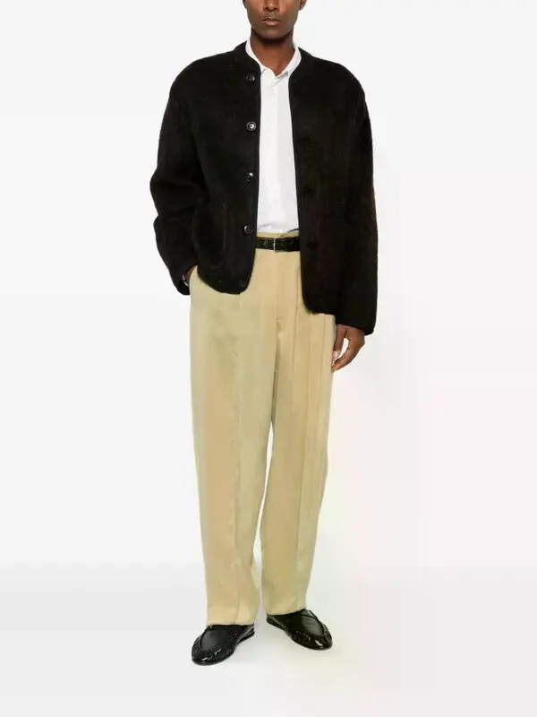 Giorgio Armani Pleated Straight-leg Trousers - Neutrals
