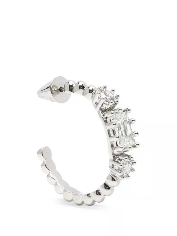 Eddie Borgo Estate Crystal-embellished Hoop Earrings - Silver