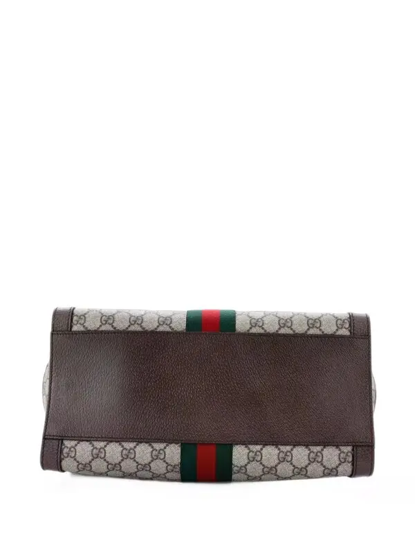 Gucci Ophidia Top Handle Gg Coated Canvas Medium Tote Bag
