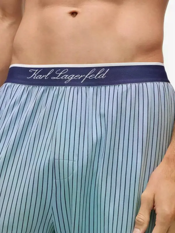 Karl Lagerfeld Logo-print Pinstripe Pajamas