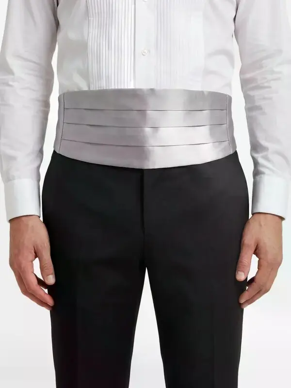 Brunello Cucinelli Pleated Silk Cummerbund Belt - Grey