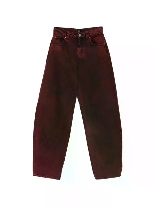 Pinko Love Birds-print Acid-wash Jeans - Red