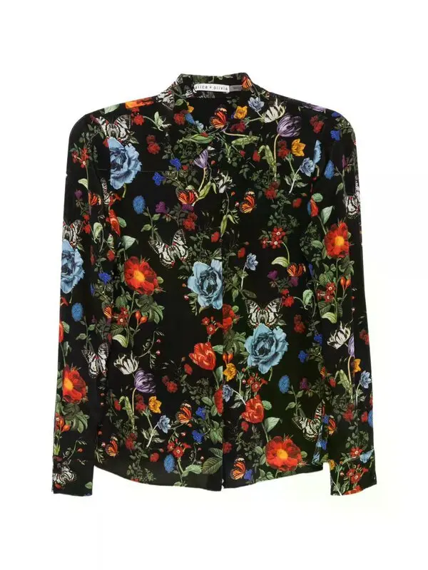 Alice + Olivia Floral-print Shirt - Black