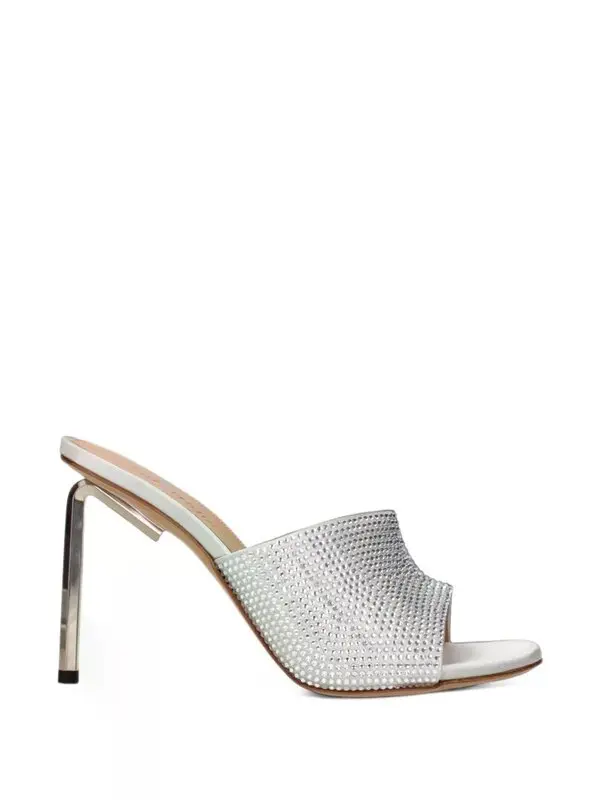 Off-White Crystal-embellished Satin Sandals - Silver