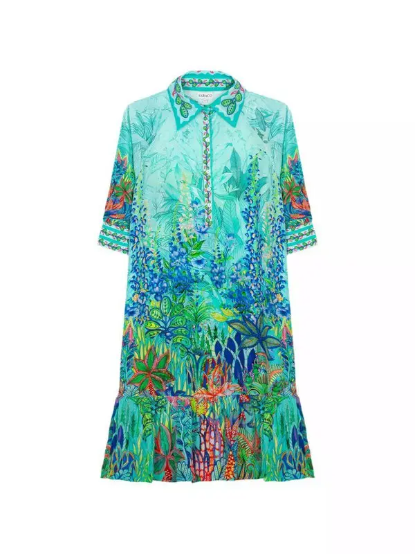 SARACO Floral-print Ruffled Midi Dress