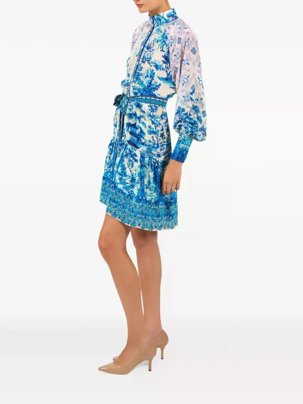 SARACO Floral-print Belted Mini Dress