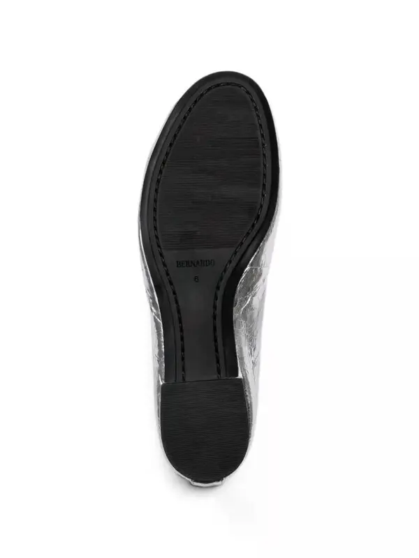 Bernardo Crinkled-finish Bow-detail Ballet Flats