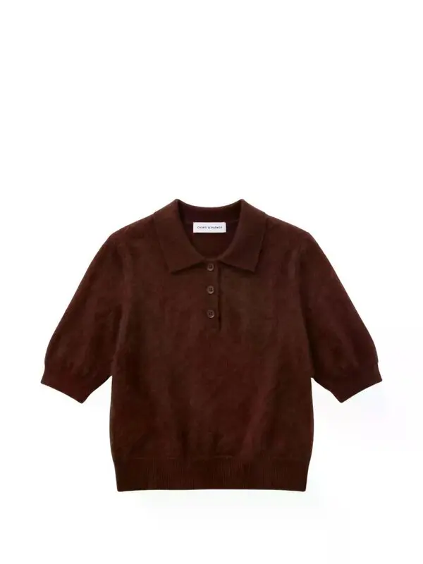 Chinti & Parker Brushed Cashmere Polo-collar Sweater
