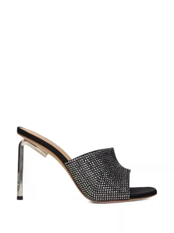 Off-White Crystal-embellished Satin Sandals - Black