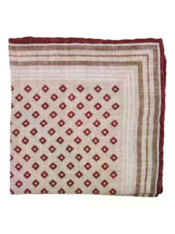 Brunello Cucinelli Diamond-patterned Pocket Square - Neutrals