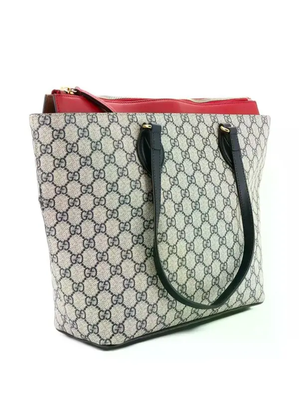Gucci Linea A Zip Gg Coated Canvas And Leather Medium Tote Bag