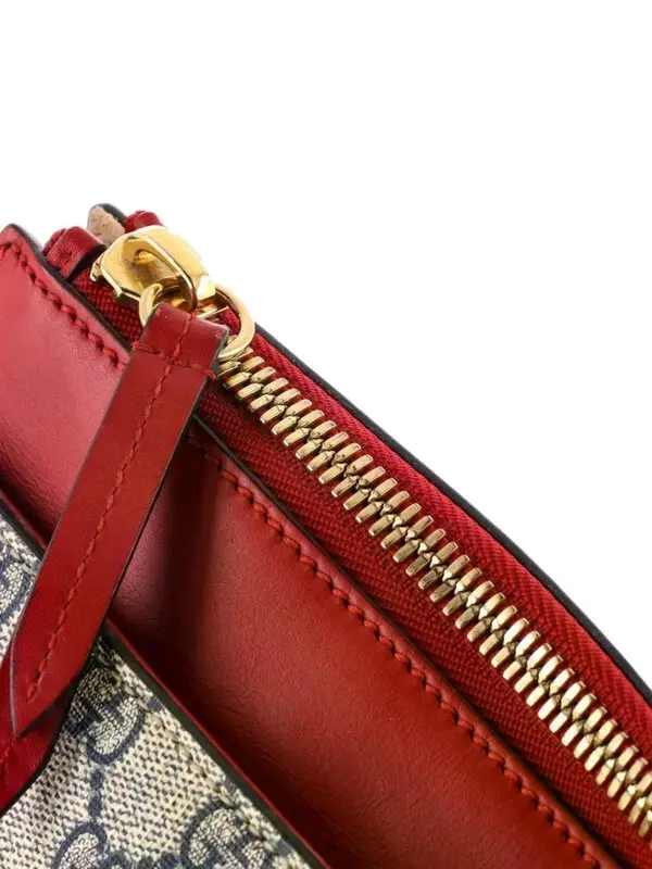 Gucci Linea A Zip Gg Coated Canvas And Leather Medium Tote Bag