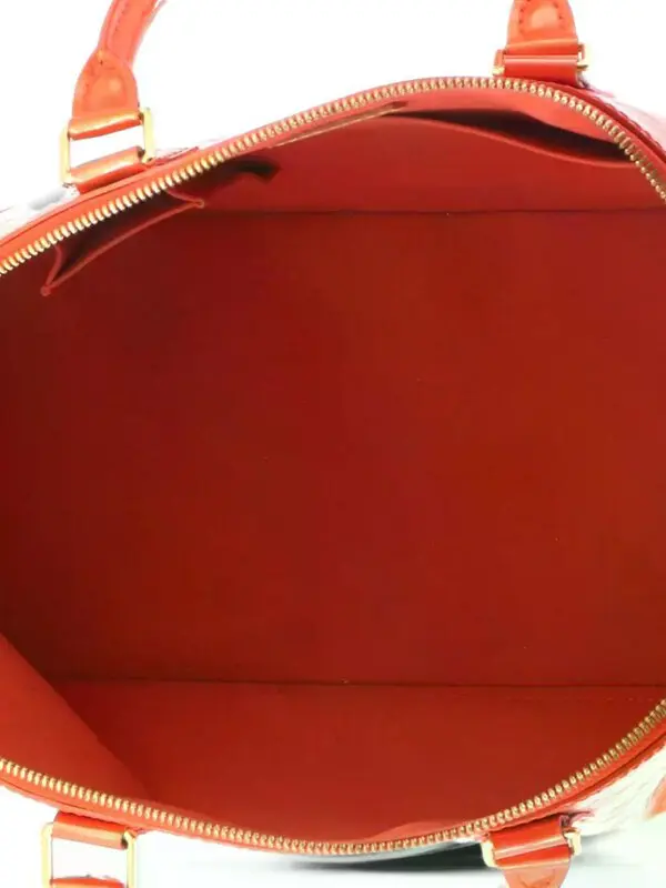 LOUIS VUITTON Alma Handbag Limited Edition Monogram Vernis Roses Gm Satchel - Orange