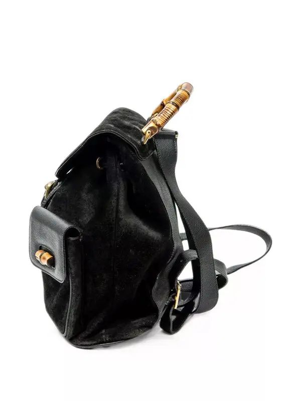 Gucci Large Bamboo Leather Backpack