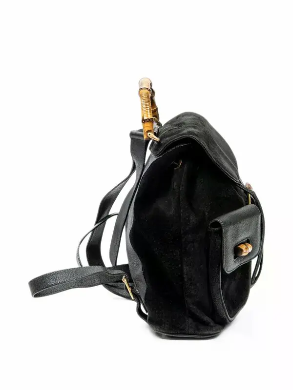 Gucci Large Bamboo Leather Backpack