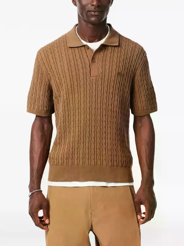 Lacoste Classic Fit Cable Knit Cotton Polo Shirt