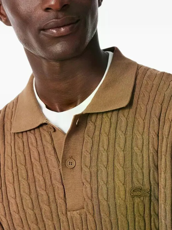 Lacoste Classic Fit Cable Knit Cotton Polo Shirt