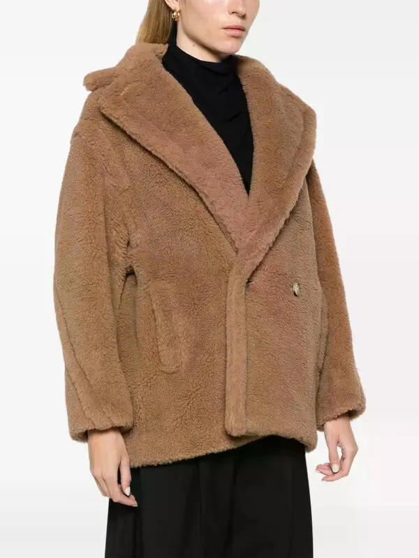 Max Mara Short Teddy Bear Icon Coat Camel