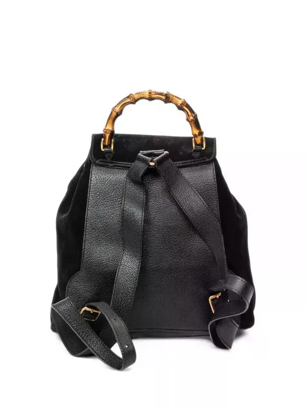 Gucci Large Bamboo Handle Backpack - Black