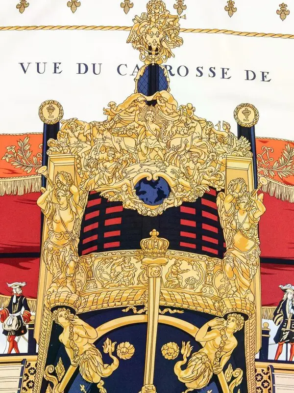 Hermès Vue Du Carrosse De La Galère La Réale Scarf - White