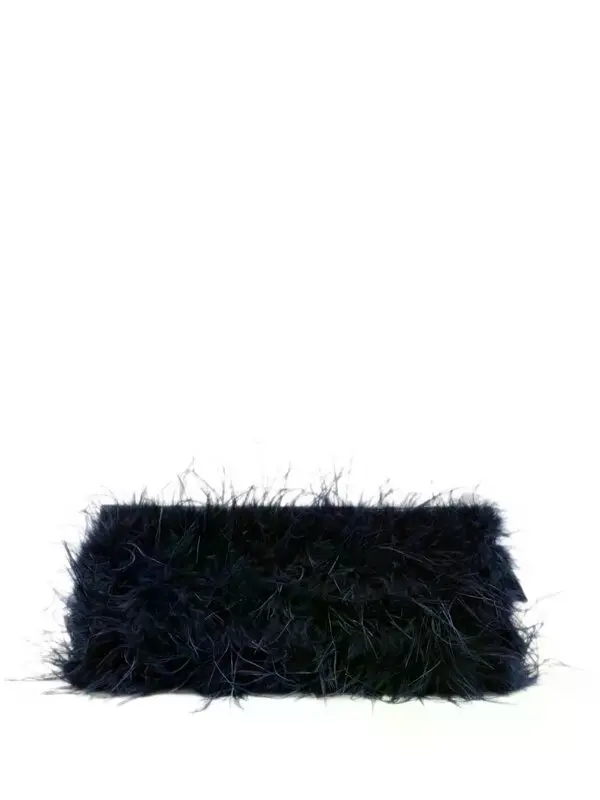 TWINSET Feather-embellished Logo-plaque Shoulder Bag - Blue