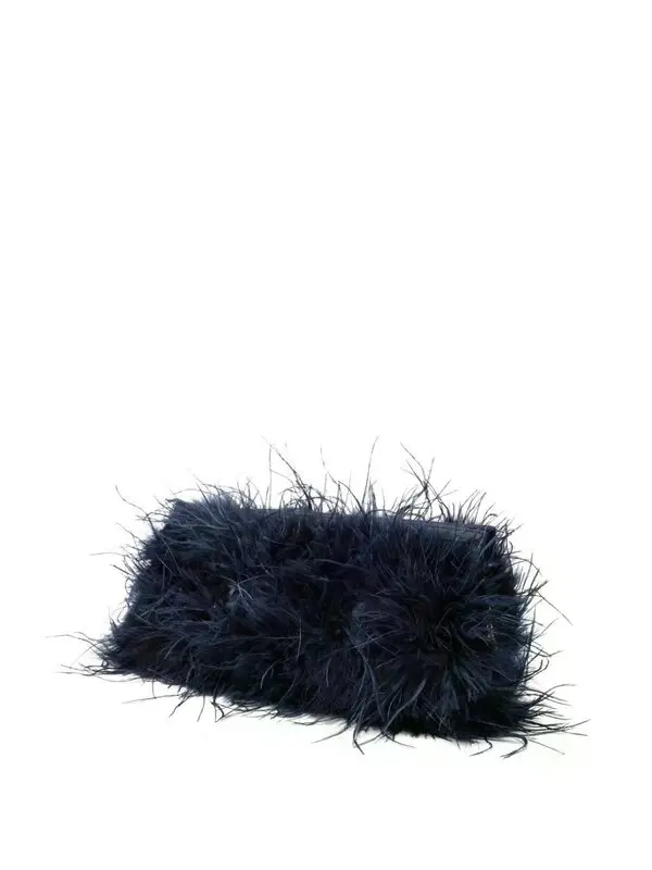TWINSET Feather-embellished Logo-plaque Shoulder Bag