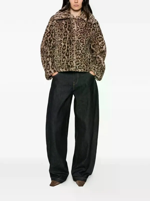 Apparis Elis Leopard-print Faux-fur Coat
