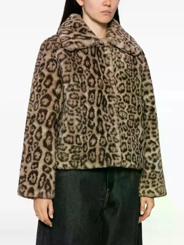 Apparis Elis Leopard-print Faux-fur Coat