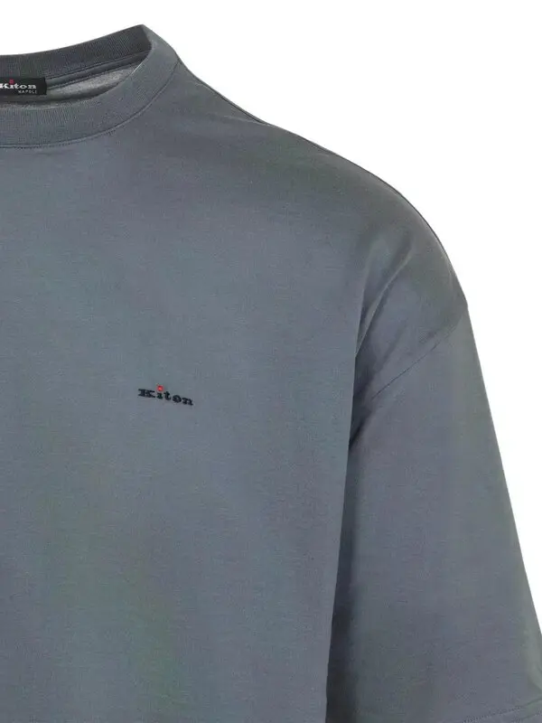 Kiton Logo-embroidered T-shirt - Grey