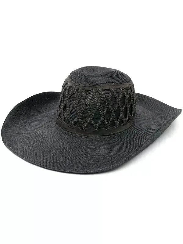 Brunello Cucinelli Beaded Wide-brim Hat - Grey
