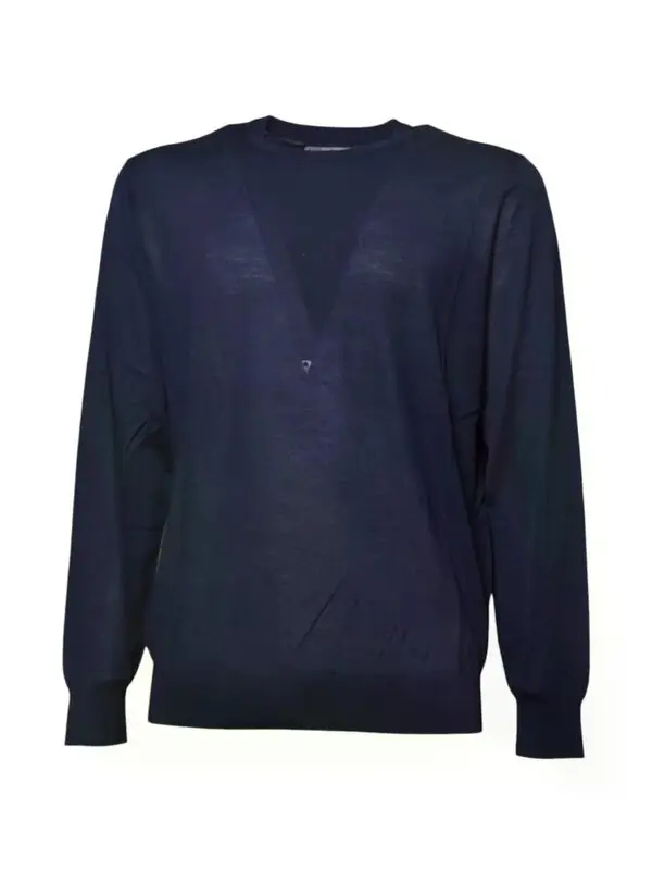 MC2 SAINT BARTH Navy Regent Merino Wool Crewneck Sweater