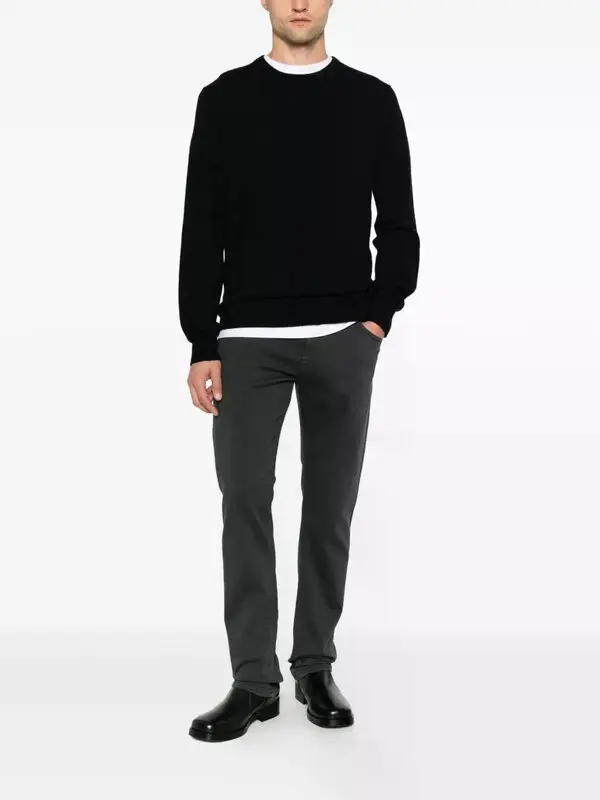 From Future Crew-neck Ribbed-trim Sweater - Black