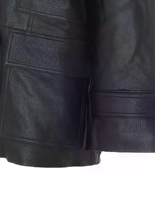SWORD 6644 Double-breasted Leather Jacket