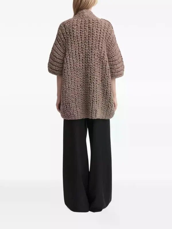 Iris Von Arnim Hilja Chunky-knit Open-front Cardigan - Neutrals