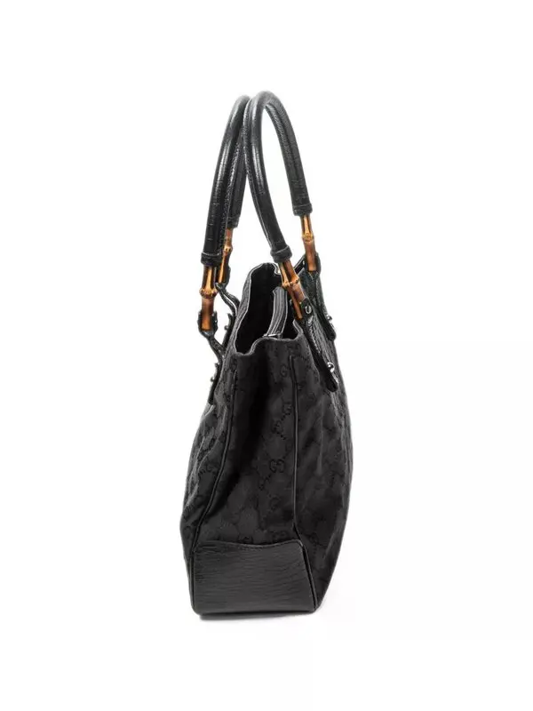 Gucci Bamboo Square Tote Bag - Black