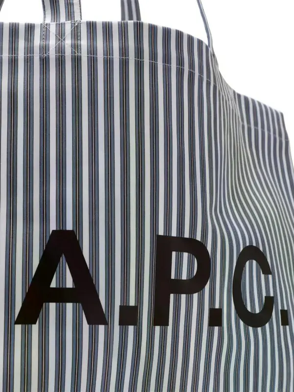 A.p.c. Striped-pattern Logo-print Tote Bag