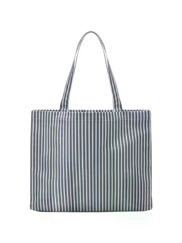 A.p.c. Striped-pattern Logo-print Tote Bag - Blue
