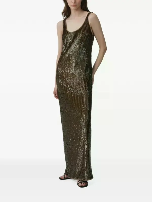 Simkhai Bex Sequin-embellished Maxi Dress - Brown