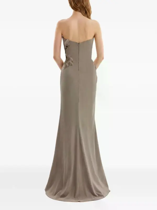 GEMY MAALOUF Strapless Beaded-floral Maxi Dress
