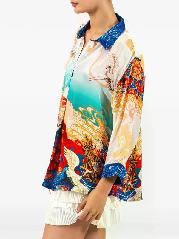SARACO Graphic-print V-neck Blouse